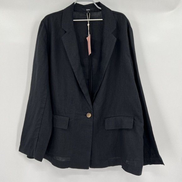 Quince | Jackets & Coats | Quince Womens Linen Blazer In Black Flax ...
